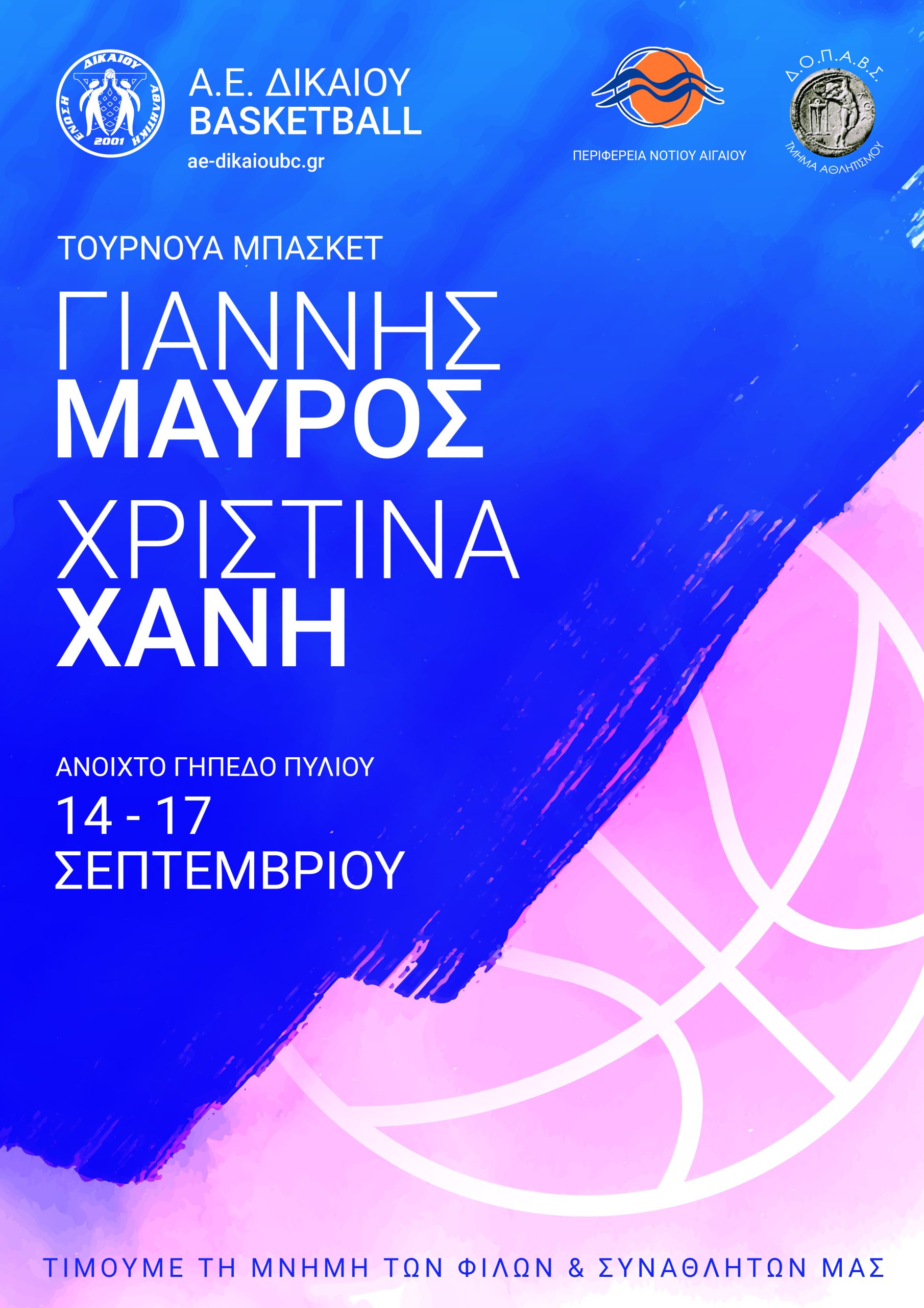 Τουρνουά υποδομών– 8ο “ΓΙΑΝΝΗΣ ΜΑΥΡΟΣ” & 6ο “ΧΡΙΣΤΙΝΑ ΧΑΝΗ” - ΑΕ Δικαίου